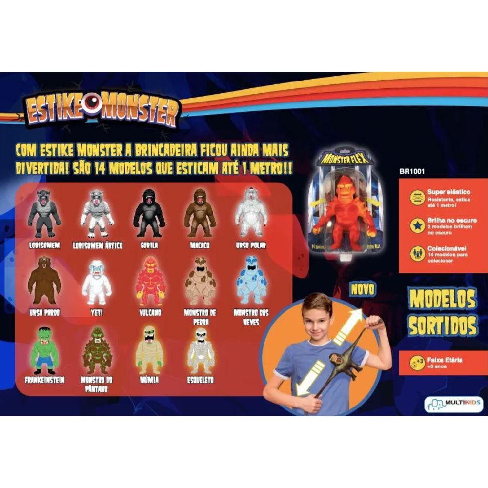 Estike Monster Boneco Super Elastico - Estica ate 1m - Lobisomem Artico ...