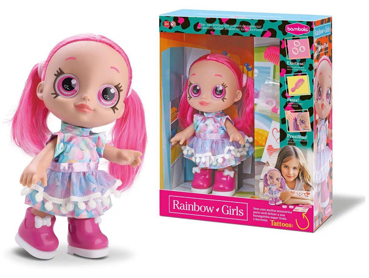 Boneca - Rainbow Tatoo Pink - 760 BAMBOLA BRINQUEDOS
