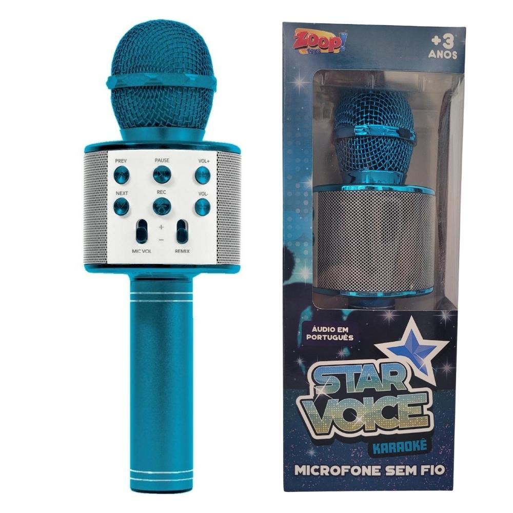Microfone Bluetooth - Star Voice - Azul LUMINUS IMPORTACAO E