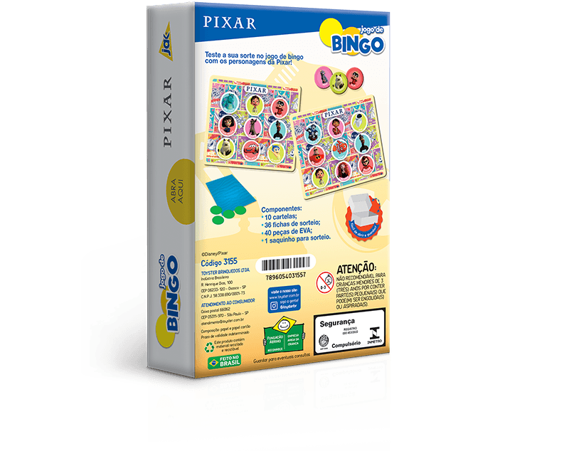 Jogo de Bingo - Pixar - Disney TOYSTER