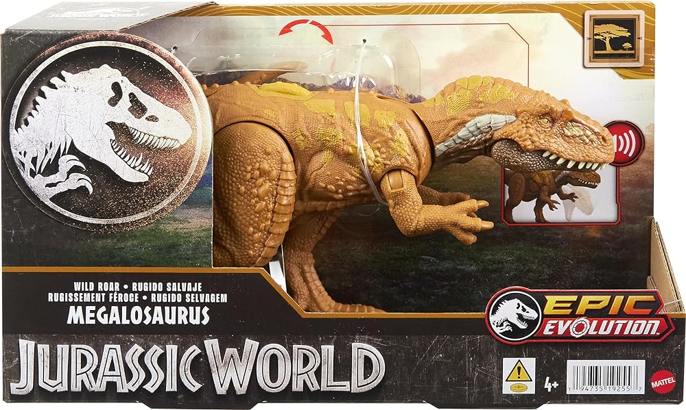 JURASSIC WORLD DINOSSAURO COM SOM RUGIDO SELVAGEM MATTEL