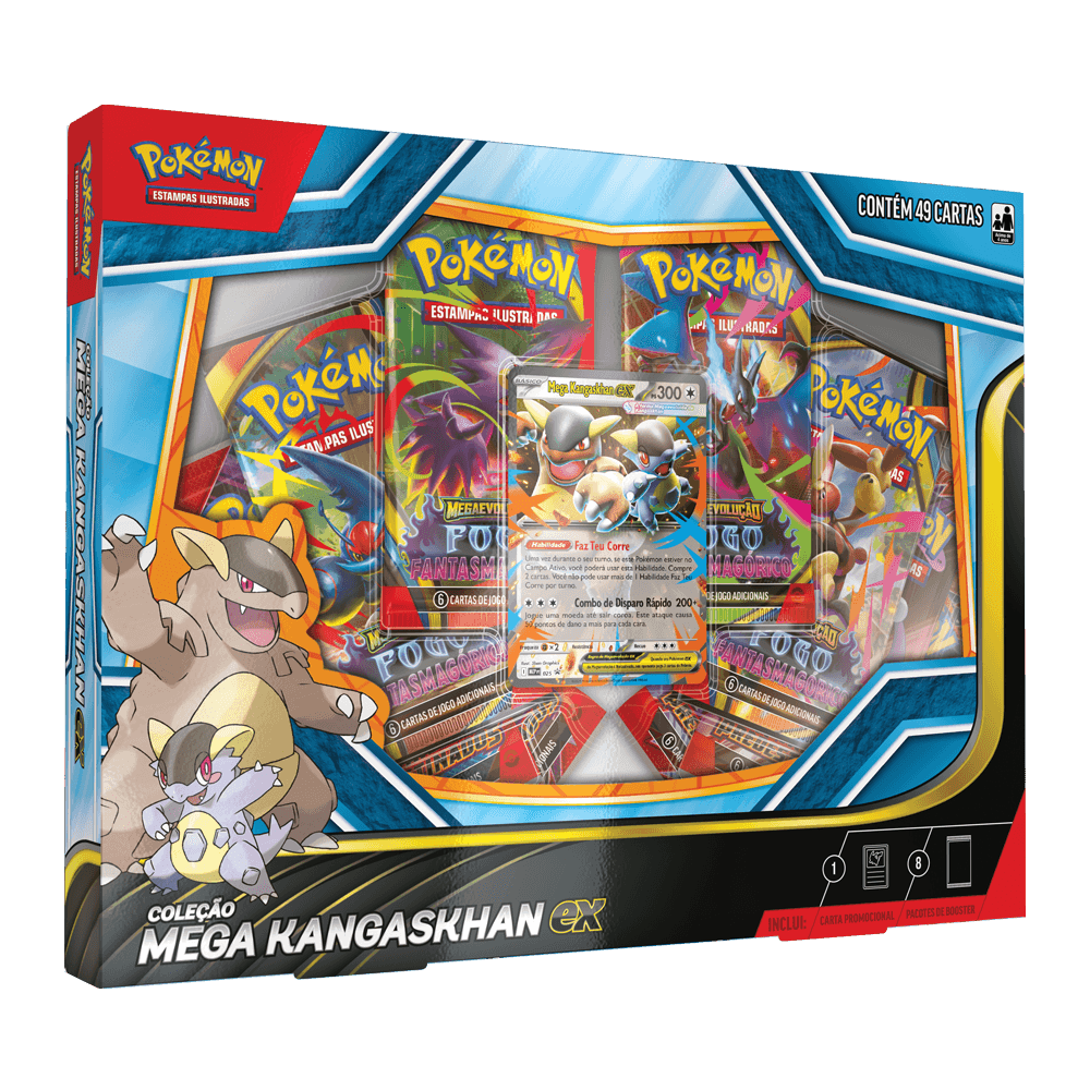 Jogo de Cartas - Pokemon - Box Mega Kangaskhan Ex - COPAG DA AMAZONIA